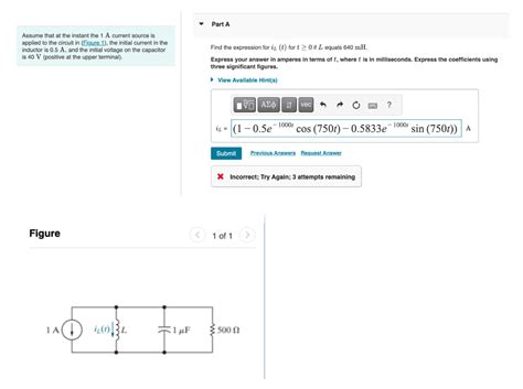 Solved Assume That At The Instant The 1a Current Source