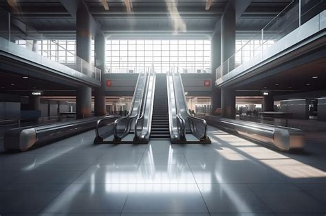 Premium Ai Image Airport Terminal Escalator Neural Network Ai Generated