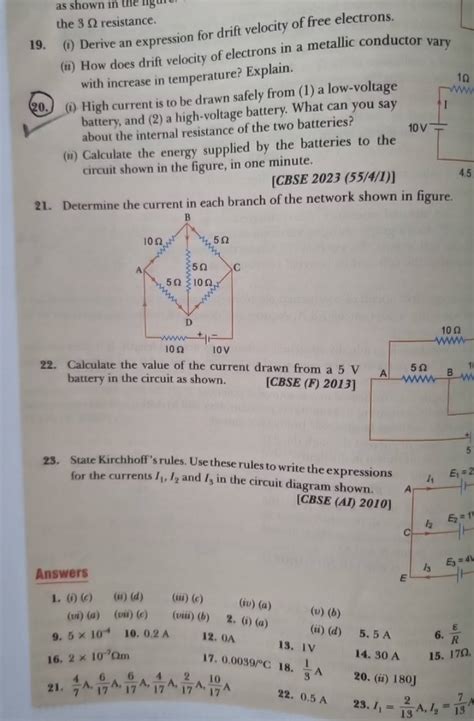 The 3Ω Resistance 19 I Derive An Expression For Drift Velocity Of Fre