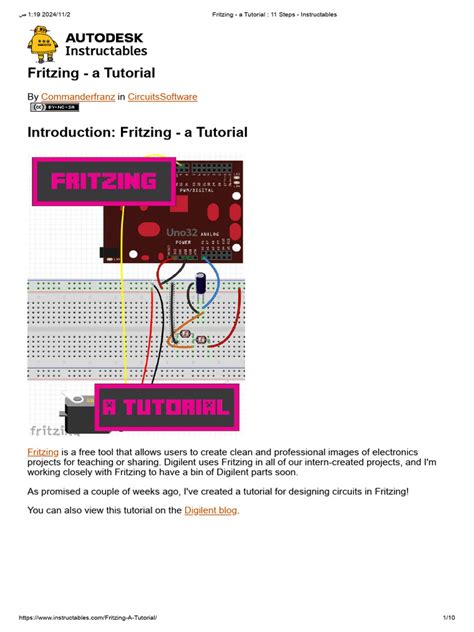 fritzing a tutorial 11 steps instructables pdf electrical