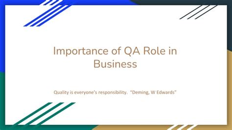 importance of qa role in business pptx