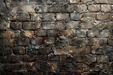 Burnt Brick Wall Texture Premium Ai Generated Image