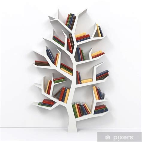 Wall Mural Tree of knowledge PIXERS US Bücherregal diy Kreative bücherregale Deko ideen