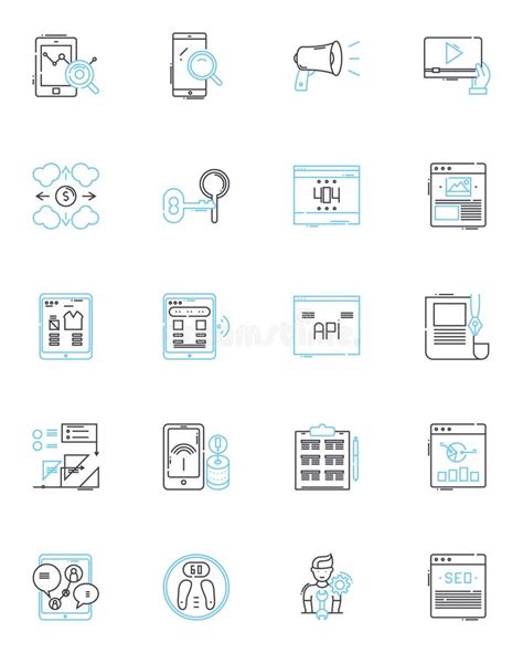 Cloud Computing Linear Icons Set Scalability Virtualization Agility