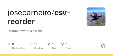 Github Josecarneirocsv Reorder Reorder Rows In A Csv File