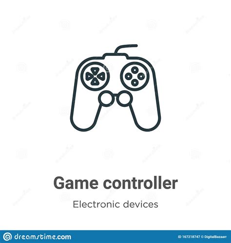 Game Controller Outline Vector Icon Thin Line Black Game Controller