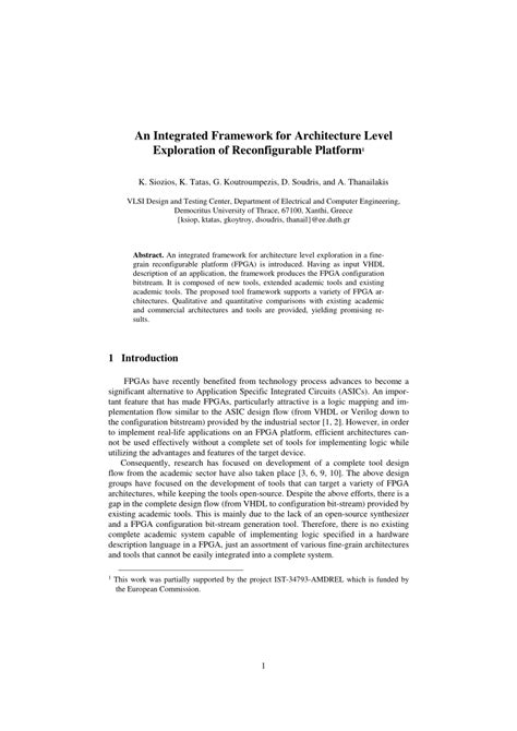 PDF A Low Energy FPGA Architecture Design And Software Supported Design Flow