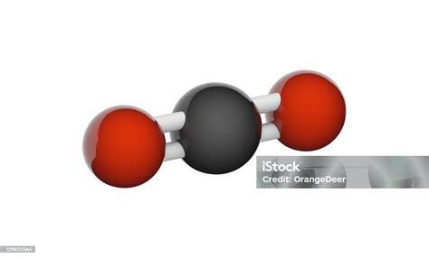 이산화탄소는 무색무취 가스입니다 그것은 호흡 과정에서 형성된다 화학 구조 모델 공과 스틱 3d 일러스트레이션 흰색 배경에 격리 0명에 대한 스톡 사진 및 기타 이미지