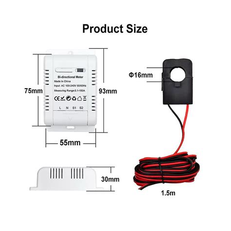 Solar Pv Bial Two Way Zigbee Meter With Current Sensor Tuya Kwh Mutom