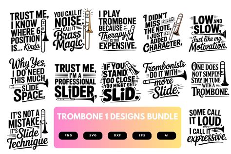 Trombone Svg Bundle Graphic By Merchrollinfo · Creative Fabrica