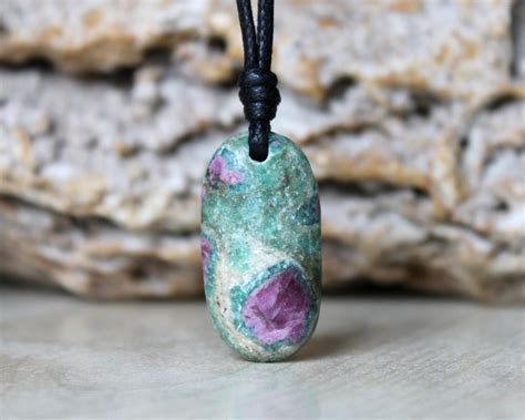 Ruby In Fuchsite Necklace Ruby In Fuchsite Pendant Heart Chakra Healing Stones Ruby In Fuchsite