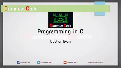 Checking Odd Or Even In C Programming Dummiescode Youtube