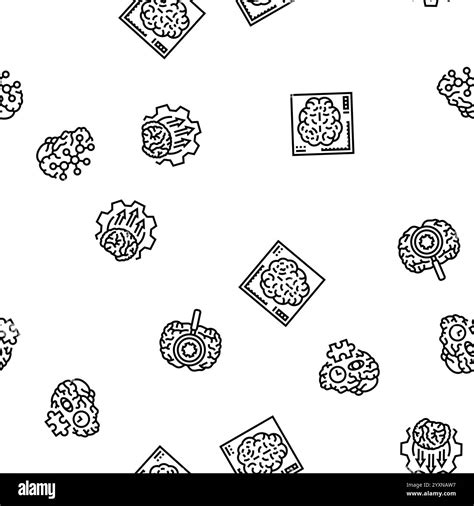 Neuroscience Brain Neurology Seamless Pattern Vector Stock Vector Image
