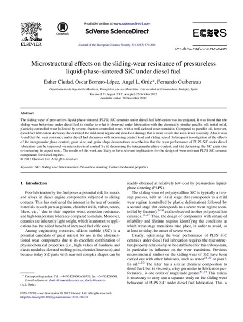 Pdf Microstructural Effects On The Sliding Wear Resistance Of Pressureless Liquid Phase