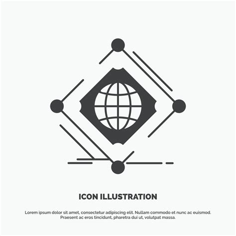 Complex Global Internet Net Web Icon Glyph Vector Gray Symbol For