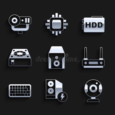 Set Uninterruptible Power Supply Case Of Computer Web Camera Router