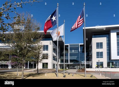 Apple Inc Office Buildings And Flags In The Campus In Austin Texas