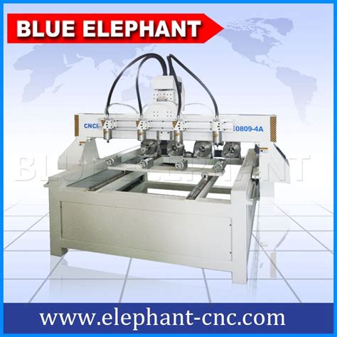 ELE0809 4 Axis 4 Spindles Cnc Router With Rotary Device Blue Elephant CNC Machinery