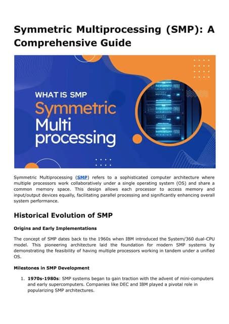 Symmetric Multiprocessing Smp A Comprehensive Guidepdf