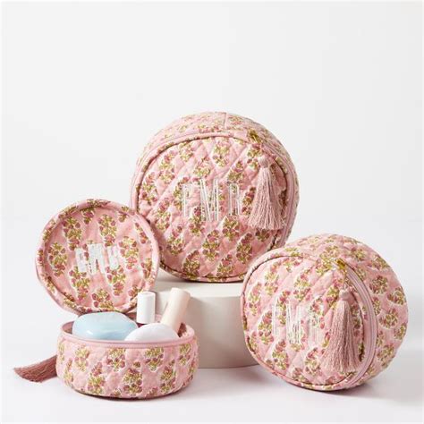 Block Print Quilted Nested Pouches Set Of 3 Mark And Graham