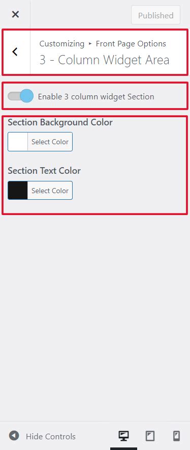 front page options themeinwp documentation