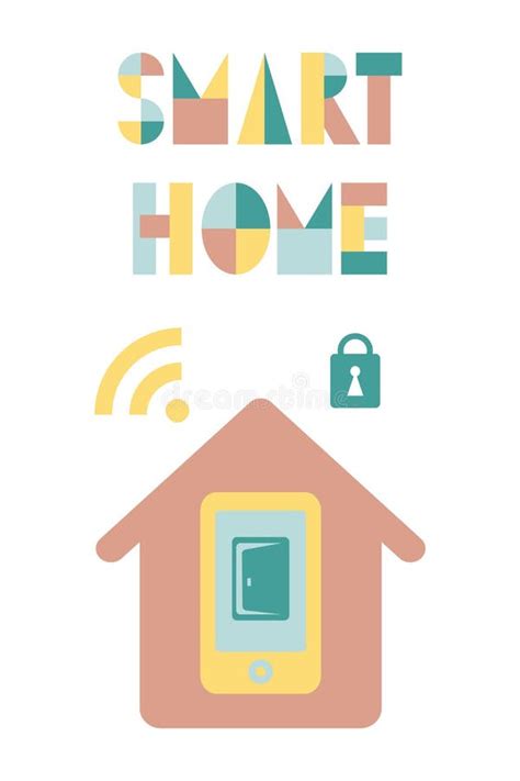 Smart Home Door Lock Control System Concept Digital House With Automation Technology Stock