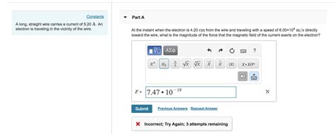 Solved Constants Part A A Long Straight Wire Carries A