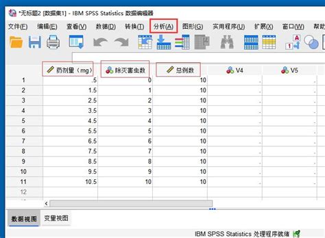 使用SPSS获得杀虫药剂的Probit回归模型的方法 IBM SPSS Statistics 中文网站
