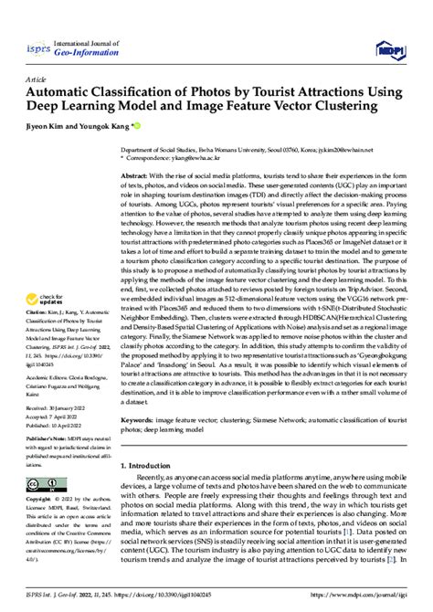 pdf automatic classification of photos by tourist attractions using deep learning model and