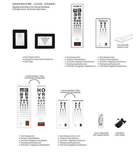 LED Vision Chart Series Optical Instrument Eye Vision LED Visual Acuity Chart LED Vision Chart