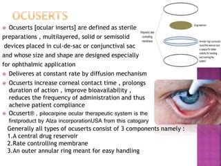 Ocuserts Ocular Inserts PPTX