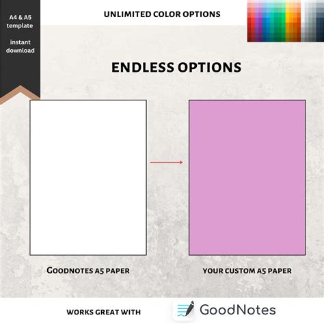 Goodnotes Templates A4 Paper A5 Custom Color Infinite Notebook Pages Rainbow Color Pages Etsy
