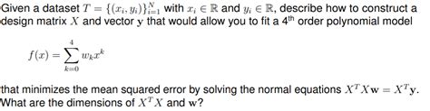 solved given a dataset t { xi yi } with ri e r and