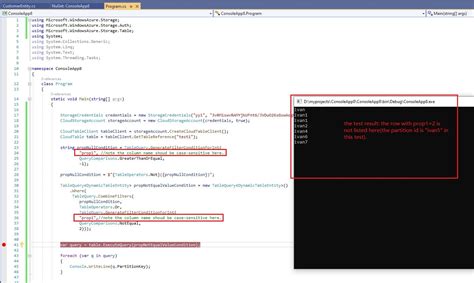 How To Write Azure Storage Table Queries For Non Existent Columns