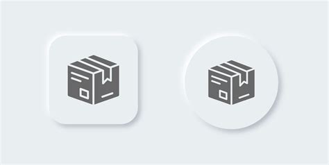 Package Solid Icon In Neomorphic Design Style Shipping Box Signs