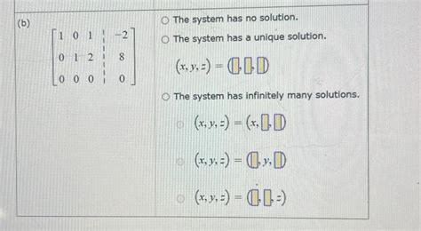 Solved Two Augmented Matrices For Two Linear Systems In The