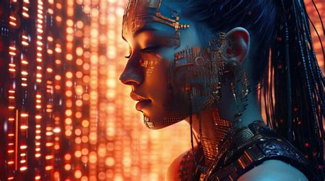 Premium Ai Image Portrait Of Cyberpunk Hacker Data Analysis Concept