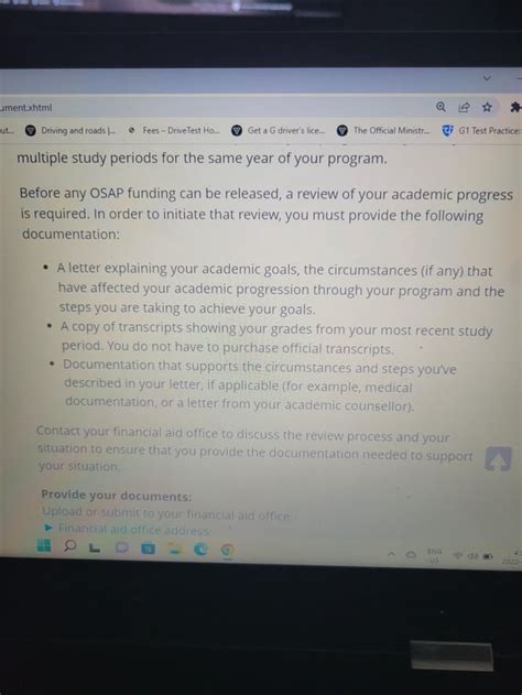 Osap Letter Of Academic Progress And My Funding R Osap