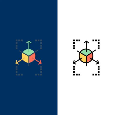 Prototype Grid Database Chart Icons Flat And Line Filled Icon Set Vector Blue Background
