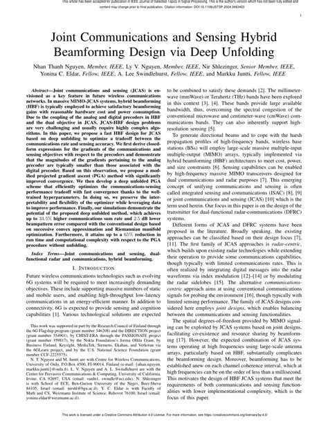Pdf Joint Communications And Sensing Hybrid Beamforming Design Via Deep Unfolding