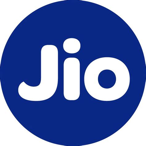 The Logo For Jio Is Shown In A Blue Circle With White Letters On It