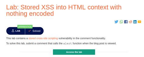 Stored Xss Into Html Context With Nothing Encoded Portswigger Write Up Deep Hacking