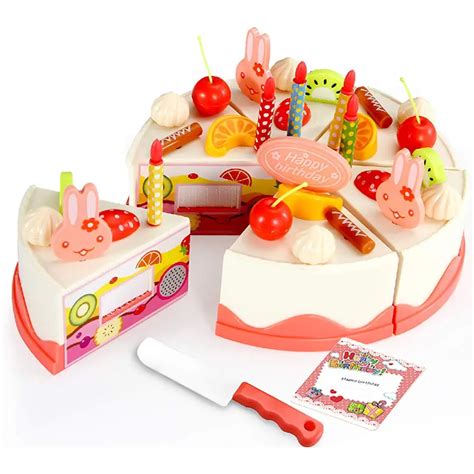 اسباب بازی کیک تولد Henmerry 75pcs مجموعه کیک برش Diy کودکان و نوجوانان