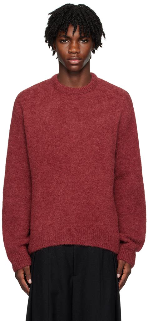 Red Crewneck Sweater By Wooyoungmi On Sale