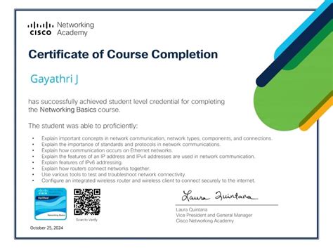 💥successfully Completed The Cisco Networking Course Essential Knowledge