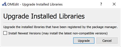 Fix Upgradeupdate Library Menu · Issue 8757 · Openmodelica