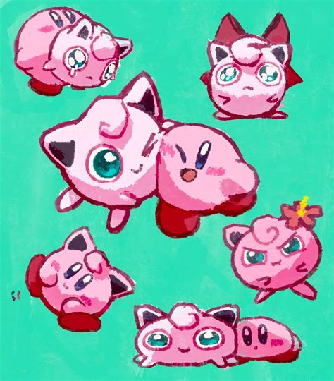 Kirby And Jigglypuff Pokemon And More Drawn By Aruco Co Danbooru