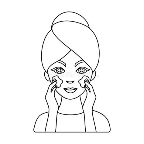 Face Care Icon In Outline Style Isolated On White Background Skin Care