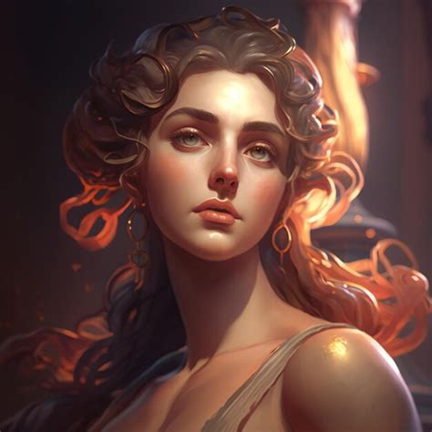 Premium Photo There Is A Woman With Long Hair And A Dress On Generative Ai
