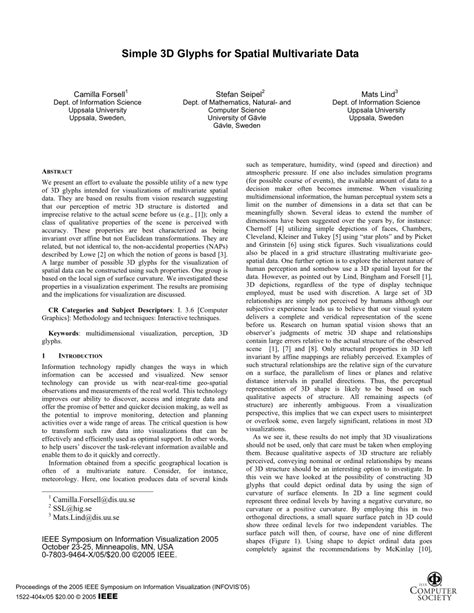Pdf Simple 3d Glyphs For Spatial Multivariate Data